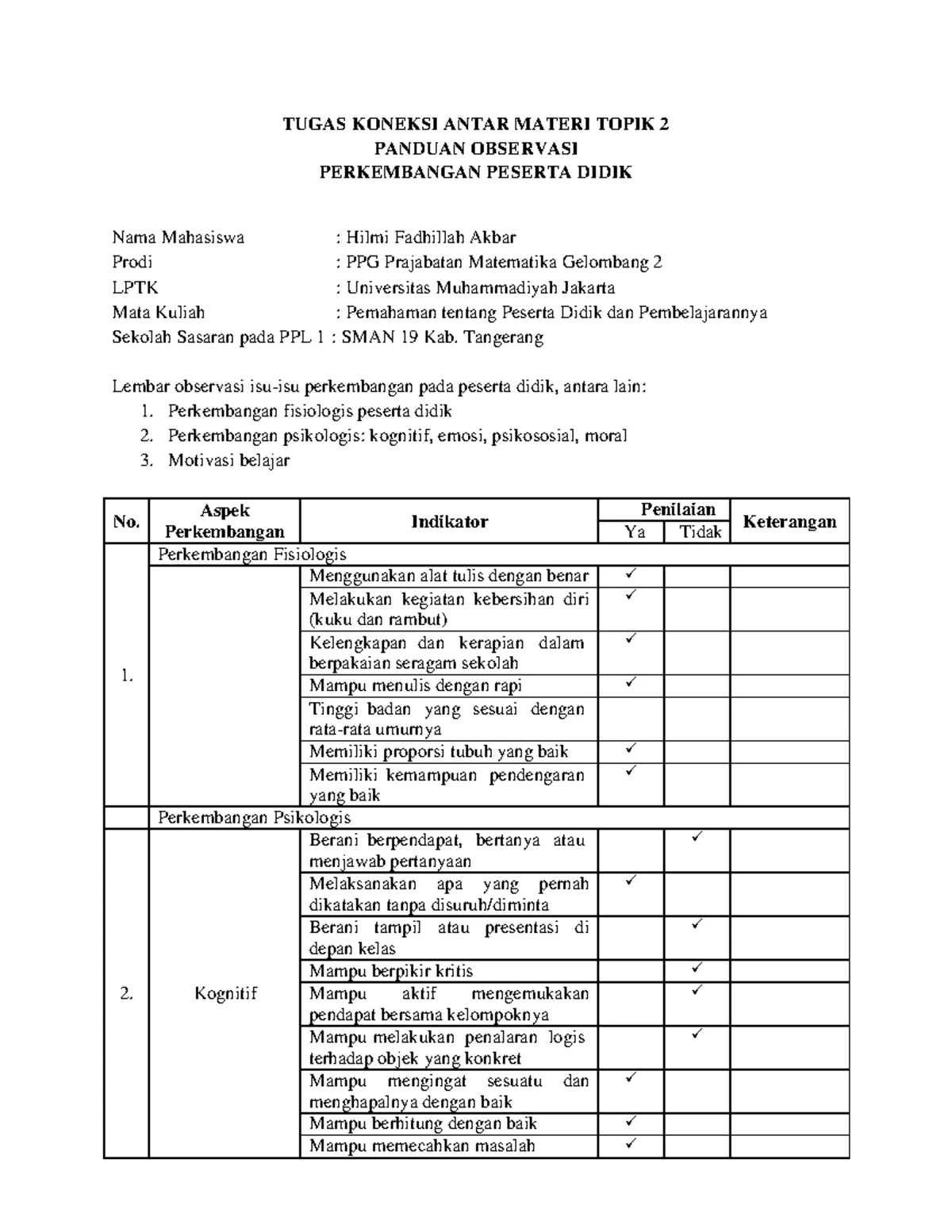 Topik 1 – Koneksi Antar Materi – Pembelajaran Berdiferensiasi - Nama : Rosyidatun Nisa’ Kelas ...