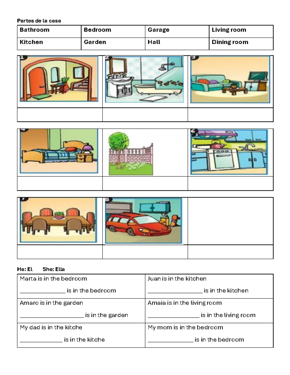 Inglés Partes De La Casa Vocabulario Y Ejercicios Studocu