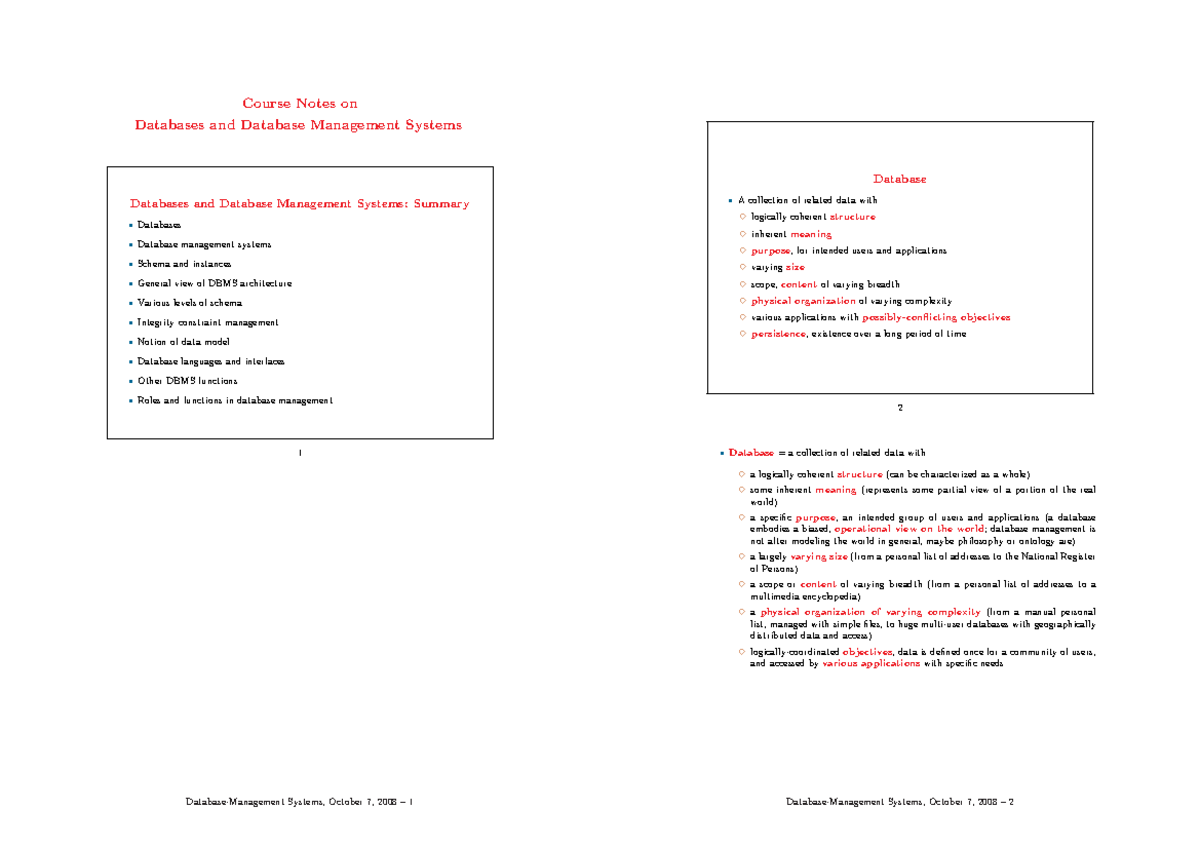 Exam 2019, questions and answers - Course Notes on Databases and ...