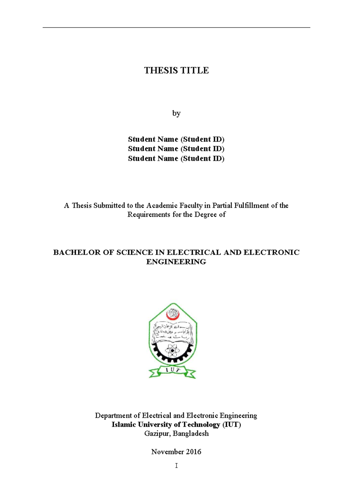 BSc Thesis: Overview of 3GPP Technologies in EEE at IUT - Studocu