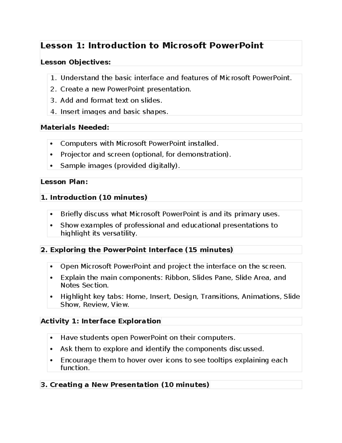Lesson 1: Intro to MS PowerPoint - Features & Creation Techniques - Studocu