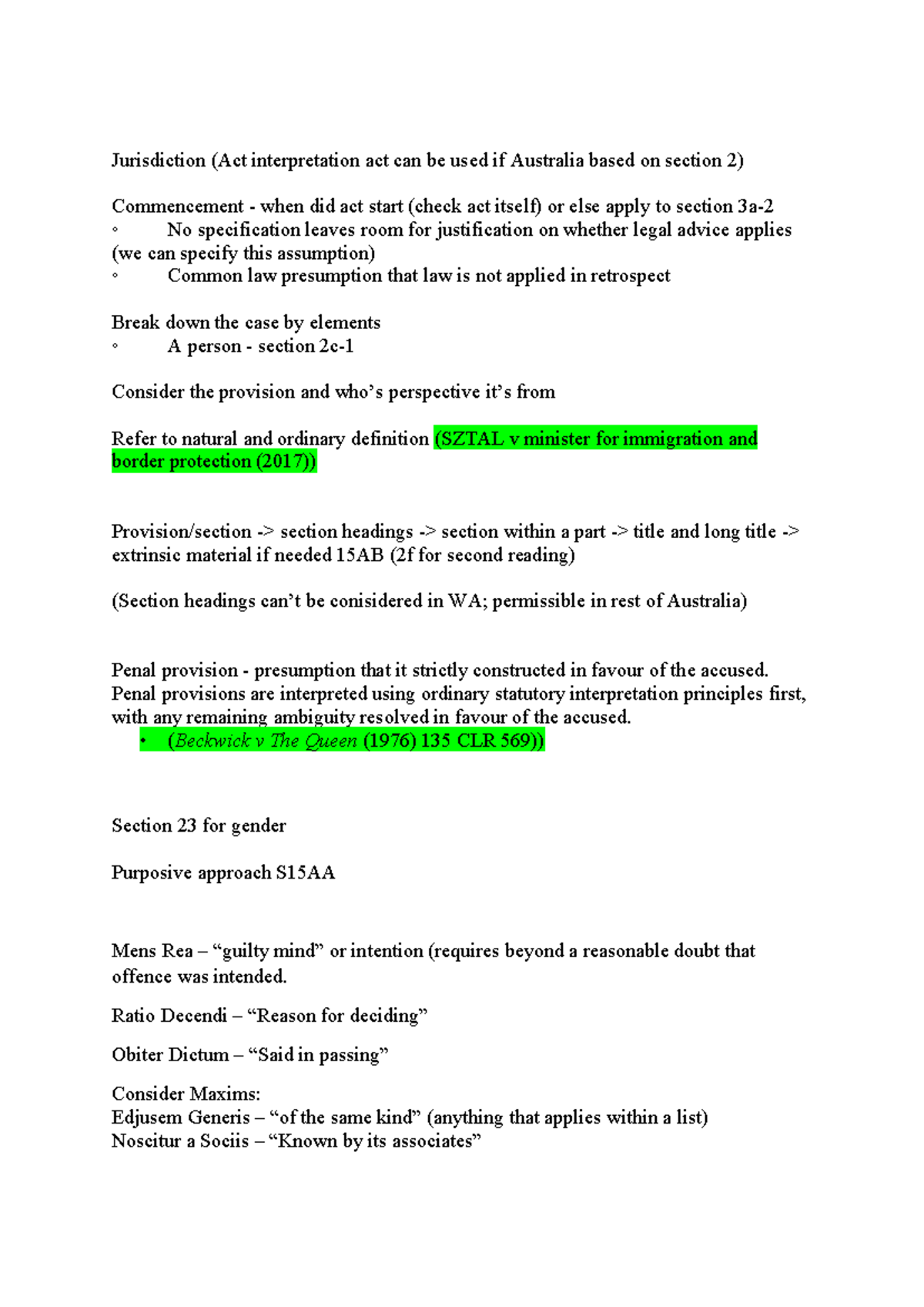 Foundations Exam Notes (Course Code: LAW101) - Studocu