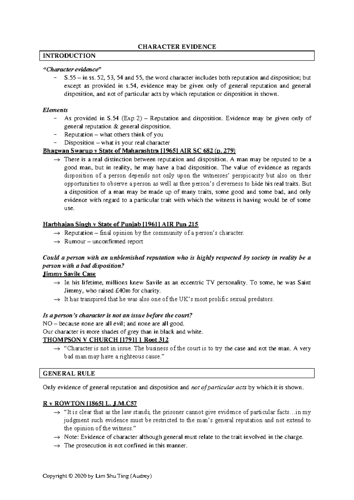 Chapter 2 Character Evidence - CHARACTER EVIDENCE INTRODUCTION ...