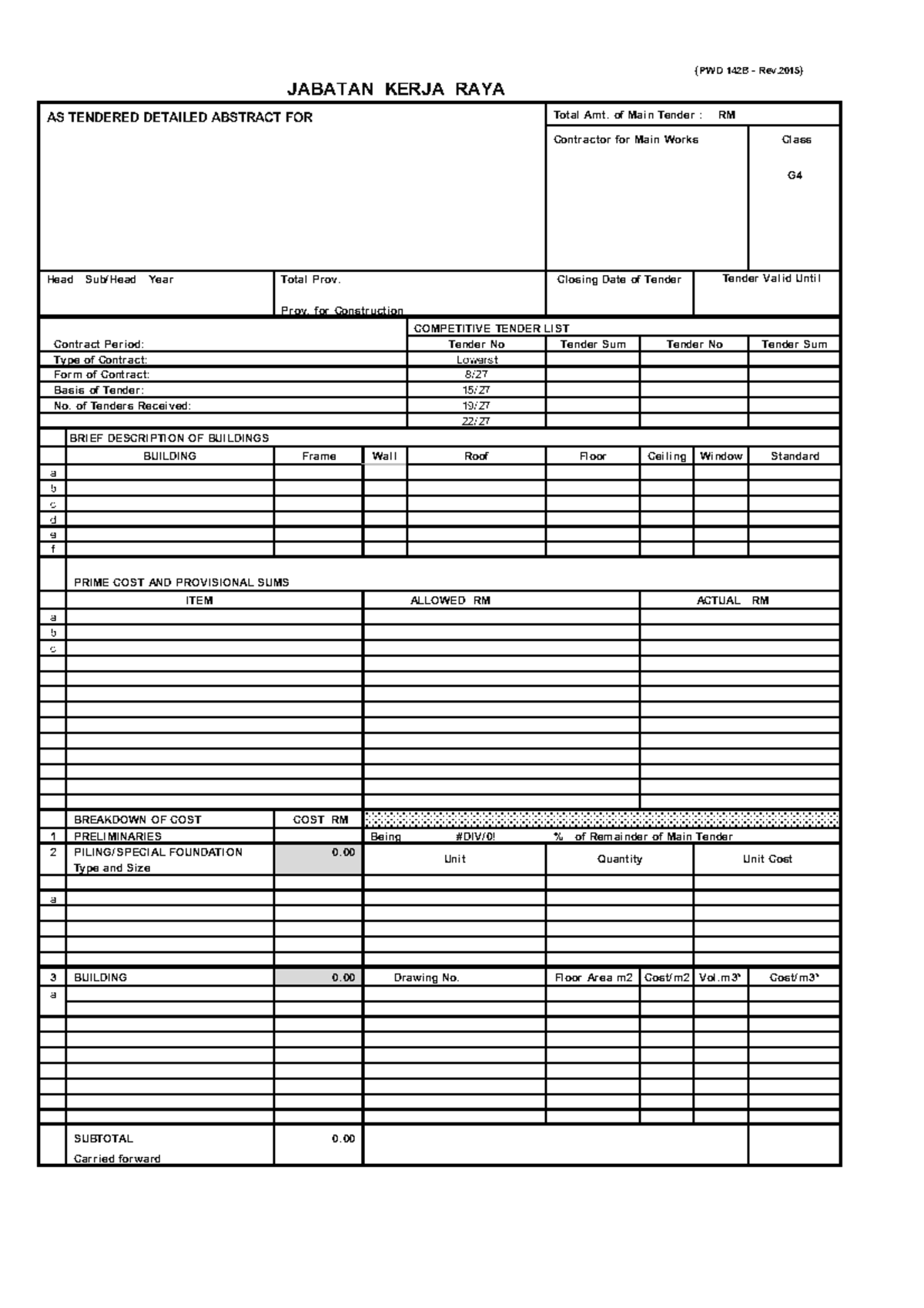 ATDA Form Submission - Tender Details for PWD 142B - Studocu