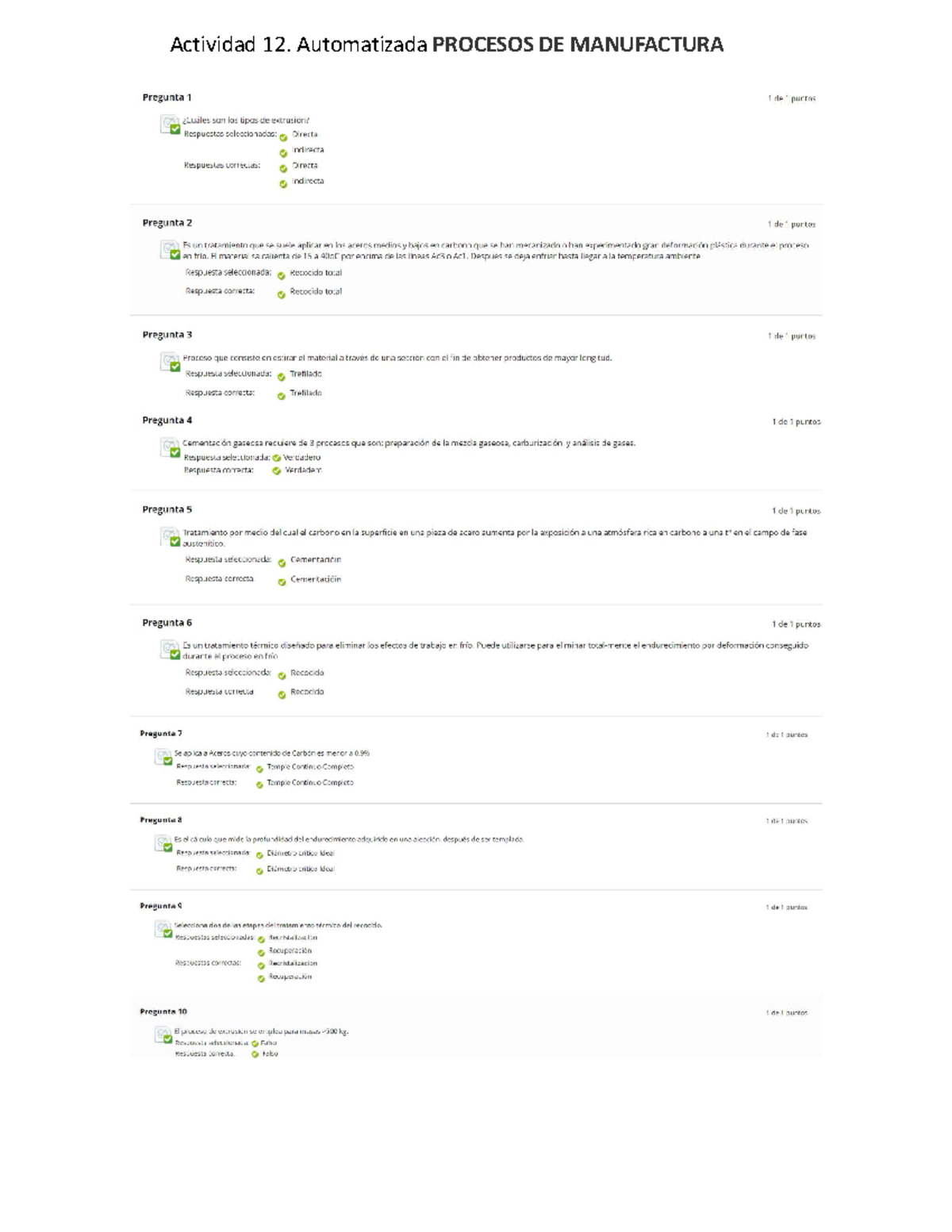 Actividad 12: Preguntas sobre Procesos de Manufactura Automatizados - Studocu