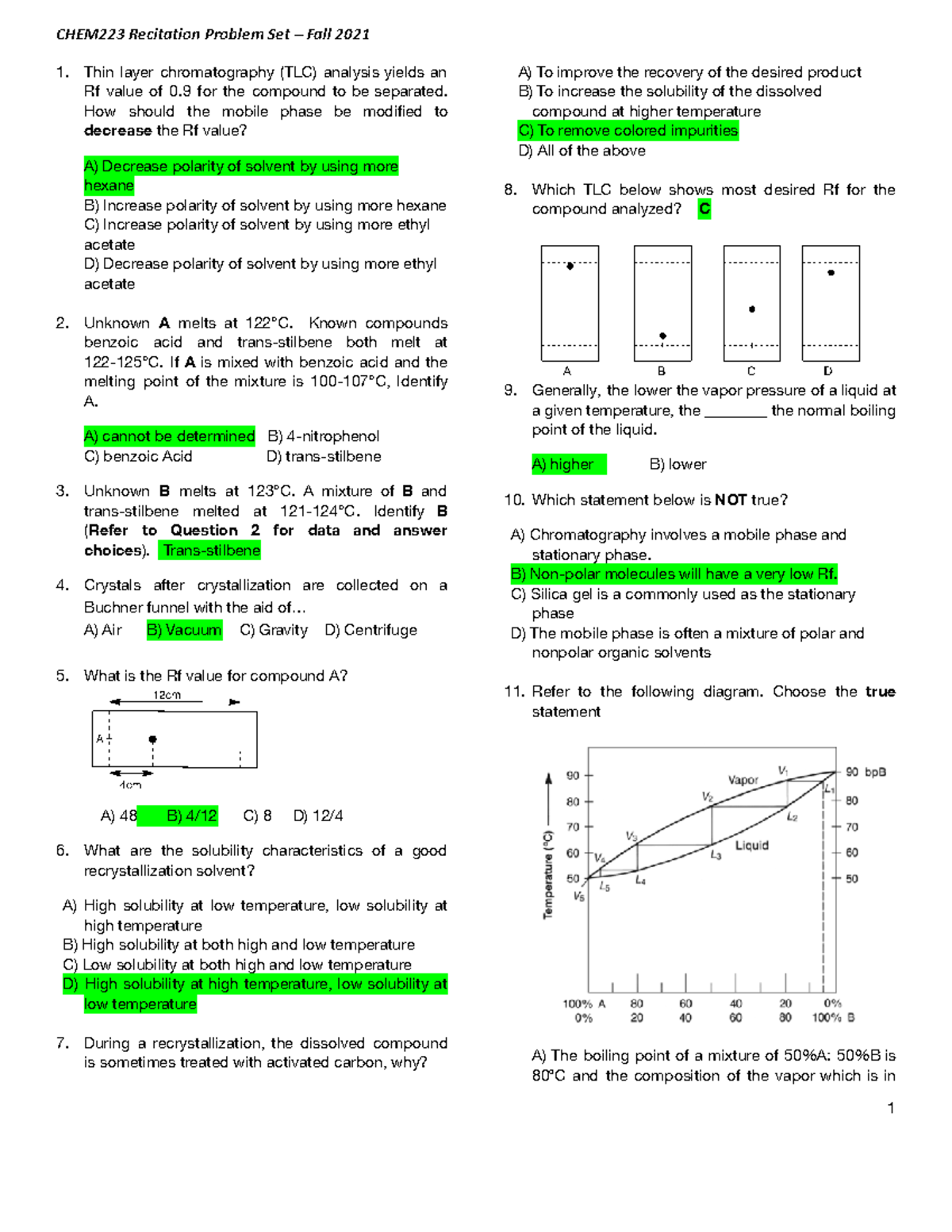 CHEM223 Final Exam Practice Questions and Potential Answers - Studocu