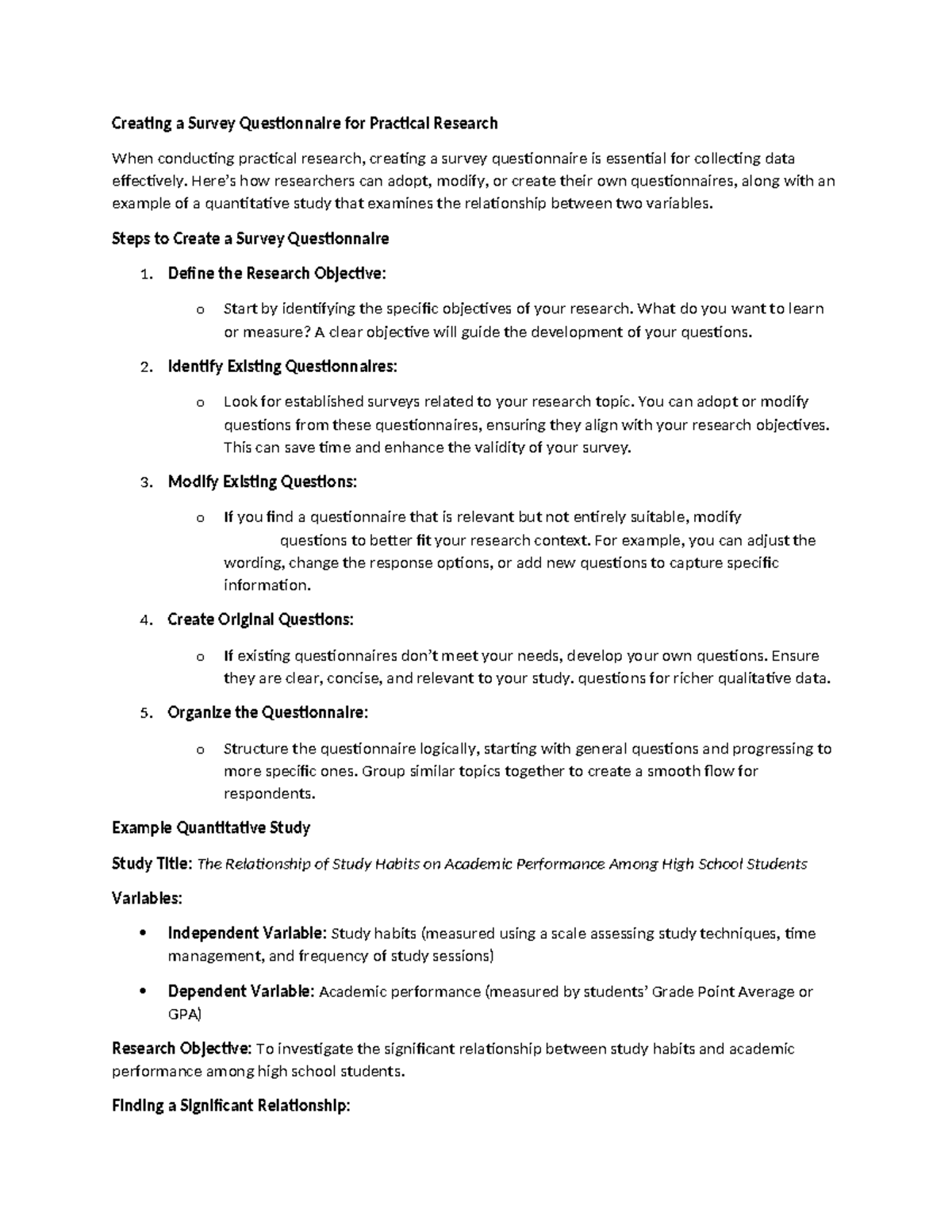 PR 1 & 2: Guidelines for Crafting Effective Survey Questionnaires - Studocu
