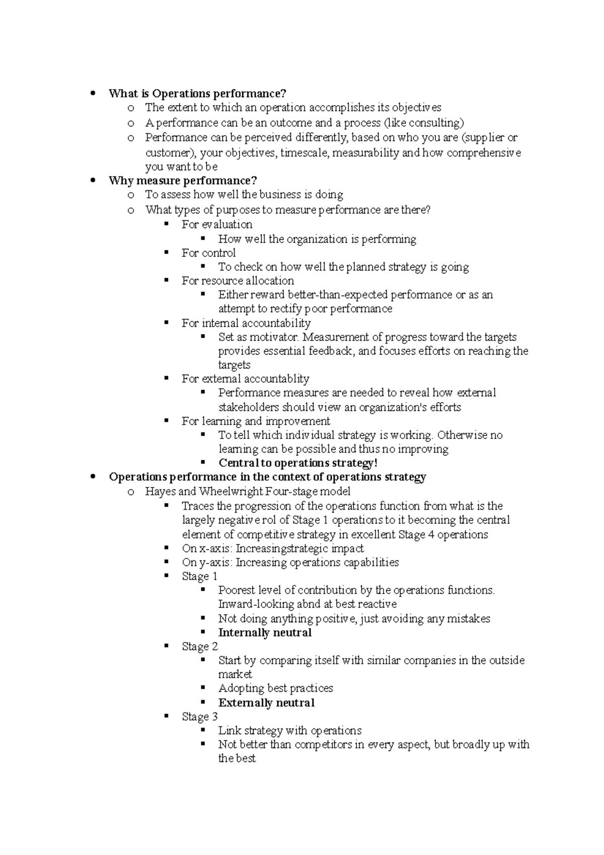 Operations Strategy (Slack & Lewis) - Ch. 2: Understanding Performance ...