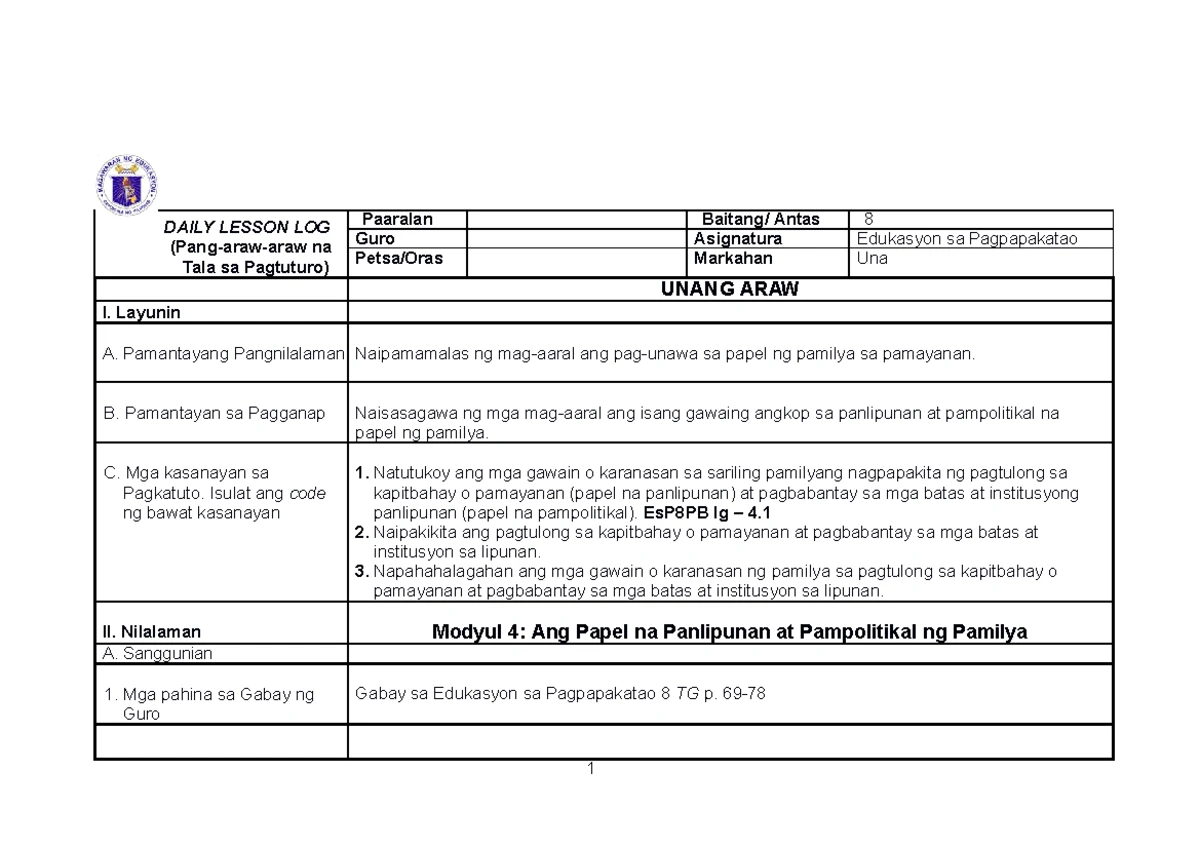Planning Worksheet, AIP,PWB - IMPROVEMENT PLAN SY 2019- A. DepEd Vision ...