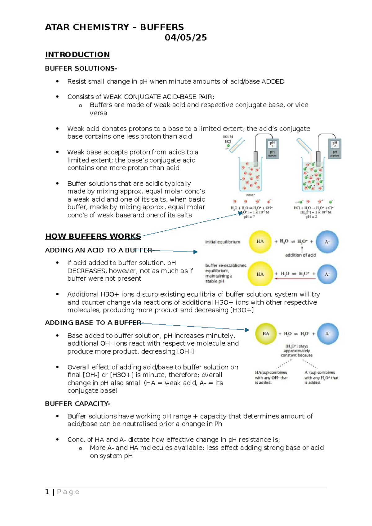 ATAR CHEMISTRY BUFFERS: Understanding pH Resistance and Applications ...