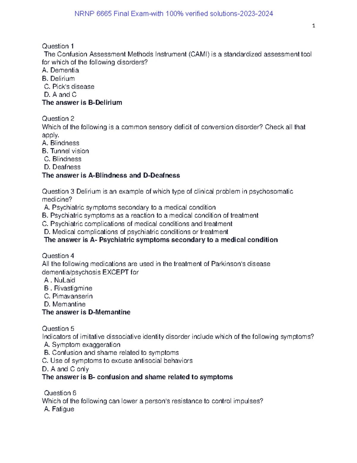 EPIC CLN 251:252 EXAM-with 100% verified solutions-2023-2024 - EPIC CLN ...