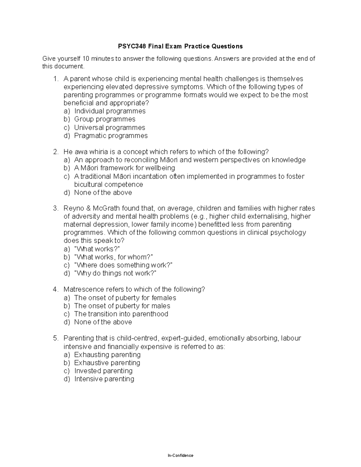 PSYC348 Final Exam Prep: Practice Questions & Answers - Studocu