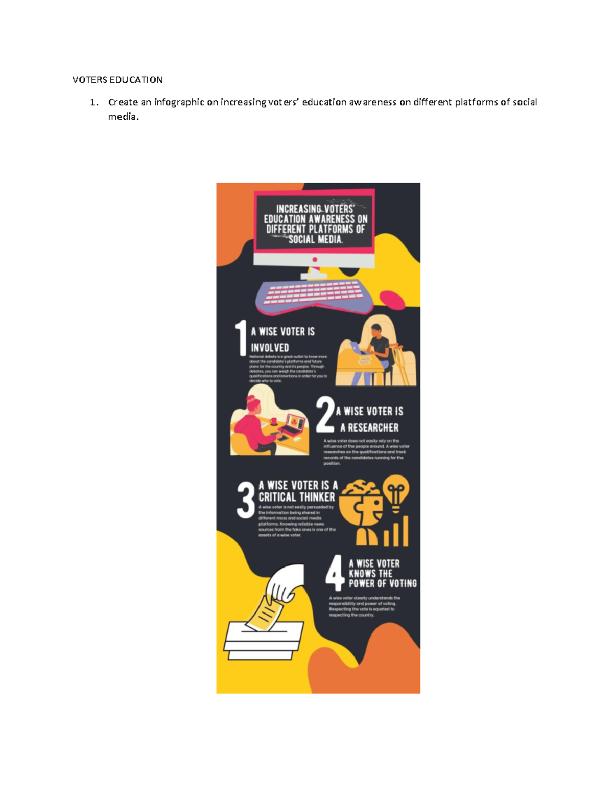 Voters Education - NSTP 2 - VOTERS EDUCATION Create an infographic on ...