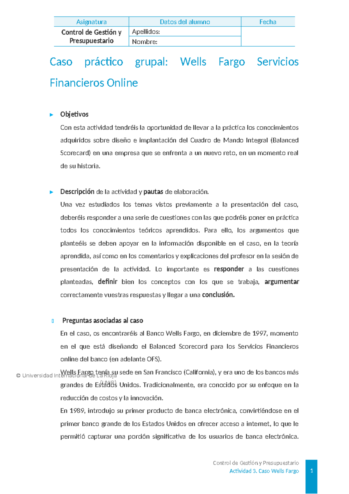 Caso Práctico 3 - Implementación del Balanced Scorecard en Wells Fargo ...