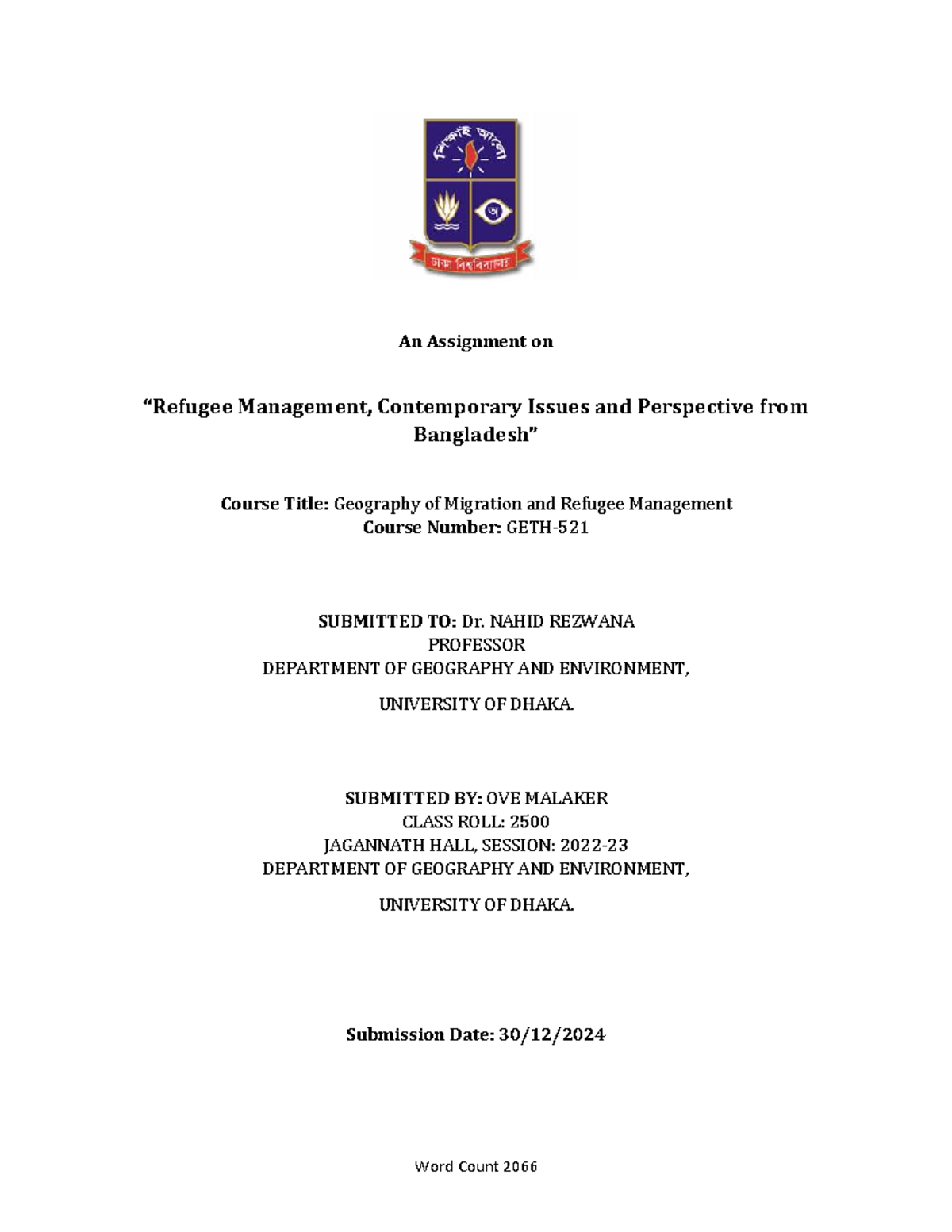 Refugee Management: Contemporary Issues in Geography of Migration (521 ...