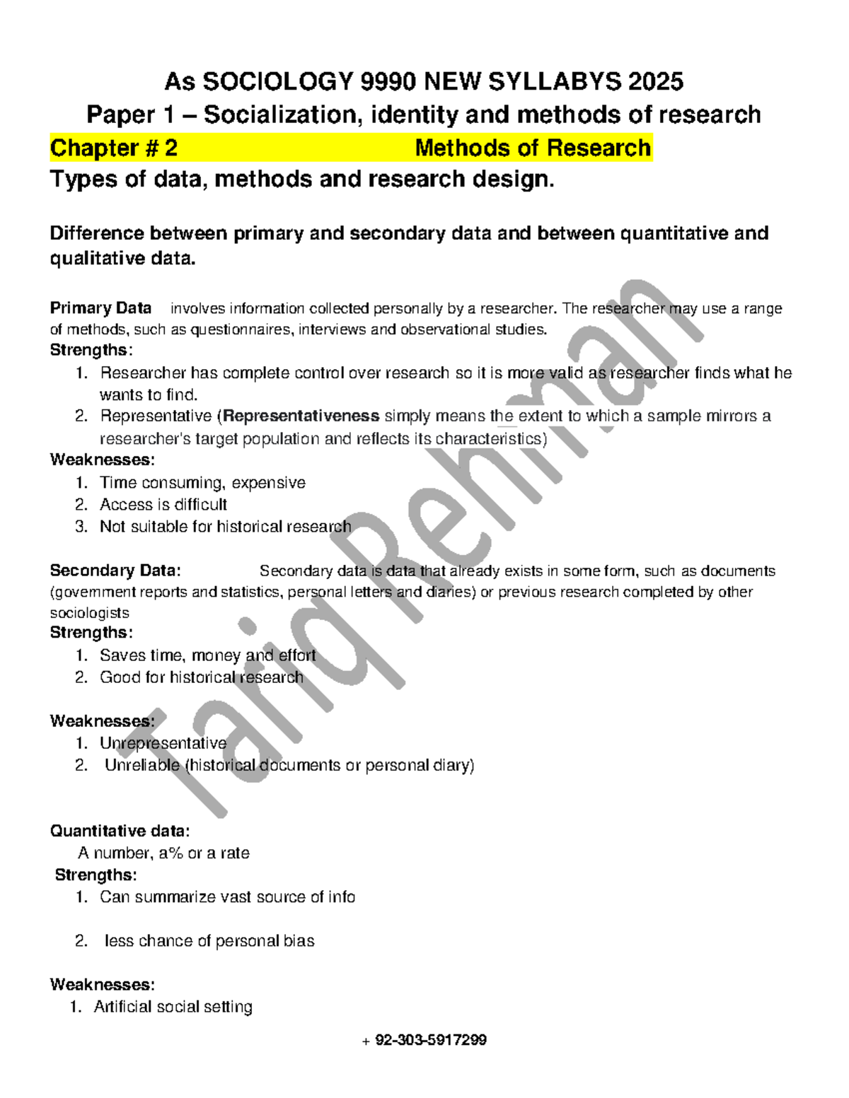 SOCI 2025: Chapter 2 - Methods of Research and Data Types - Studocu