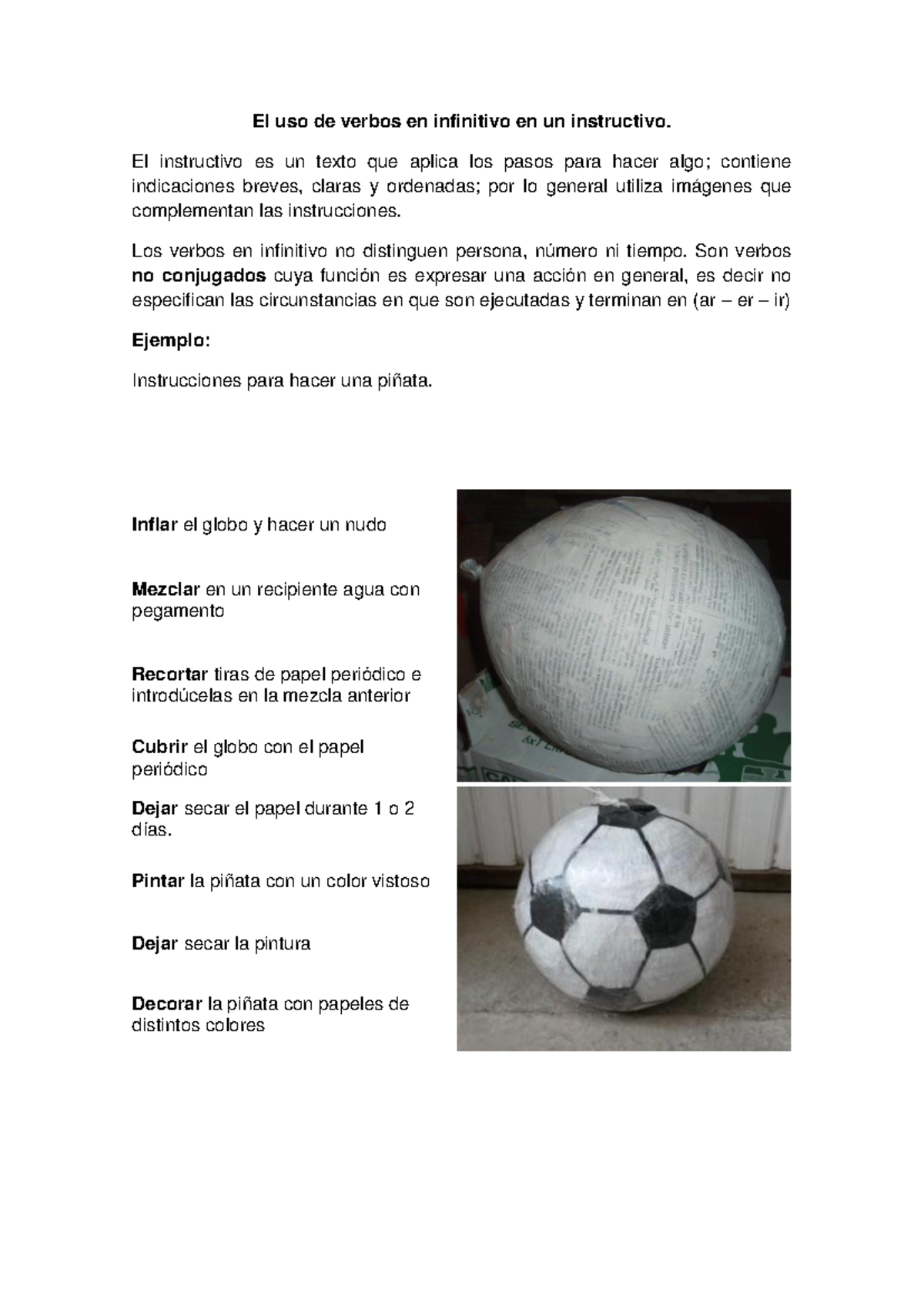 Guía para Redactar Instructivos: Uso de Verbos en Infinitivo - Studocu