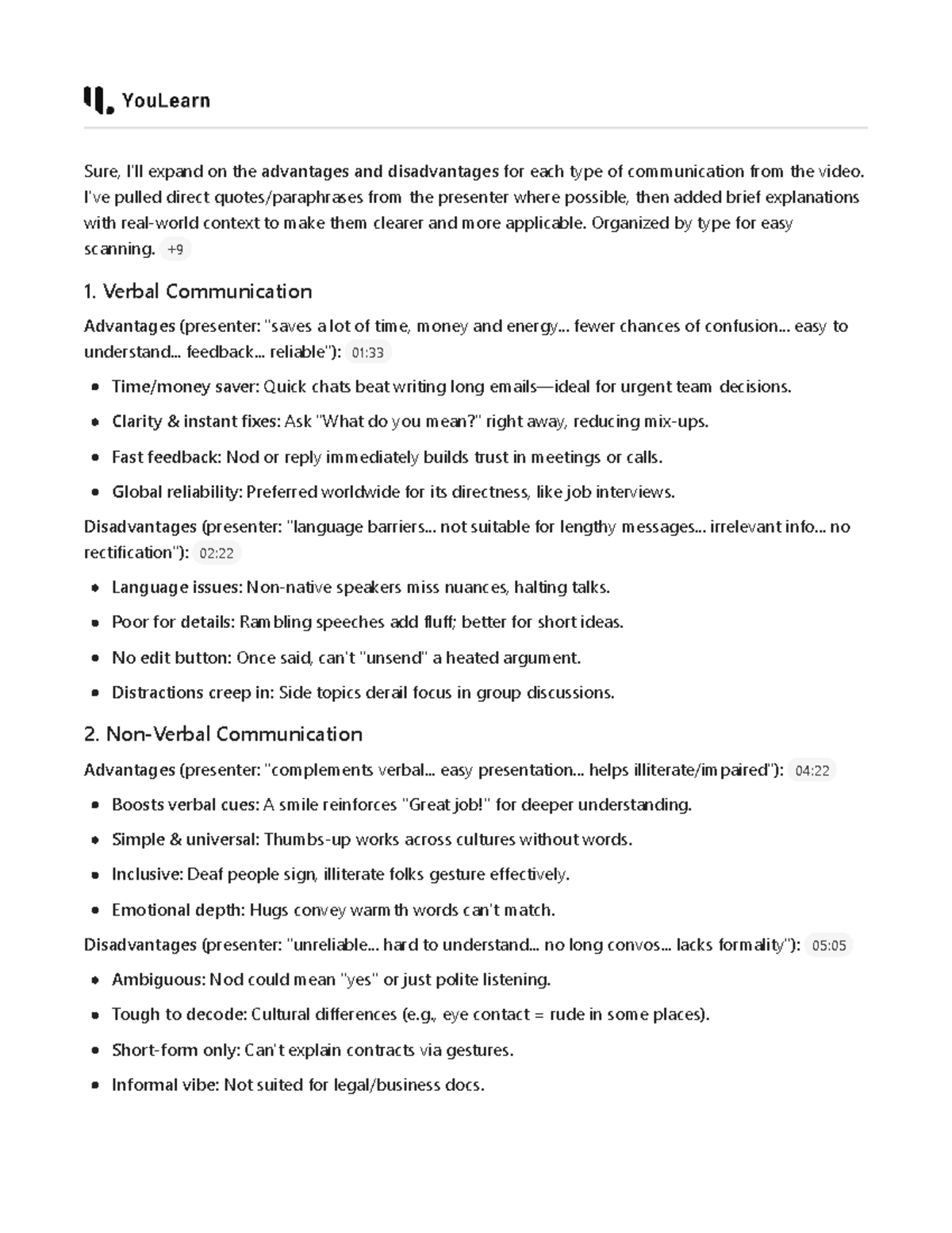 Youlearn-chat - Advantages and Disadvantages of Communication Types ...