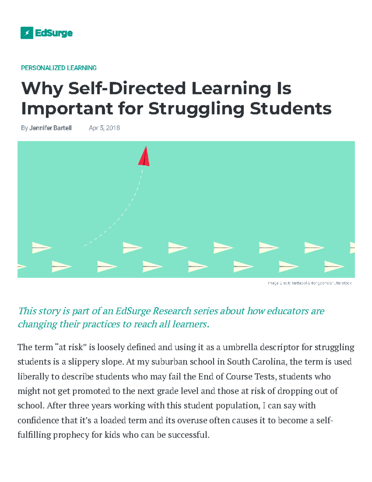 The Importance of Self-Directed Learning for Struggling Students - Studocu