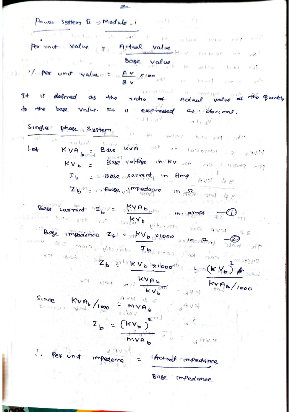 Power Systems II: Per Unit Calculations and Fault Analysis - Studocu