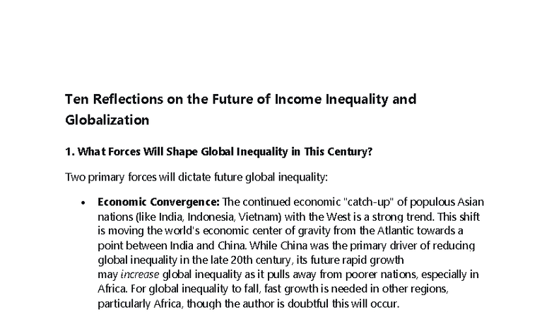 GEX1010 topic 5 reading summary - Ten Reflections on the Future of ...