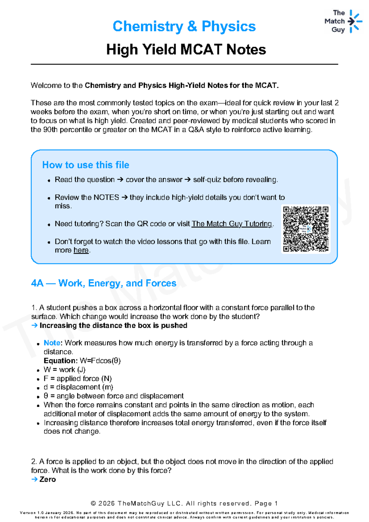 Chemistry & Physics High Yield MCAT Notes (2026) - Studocu