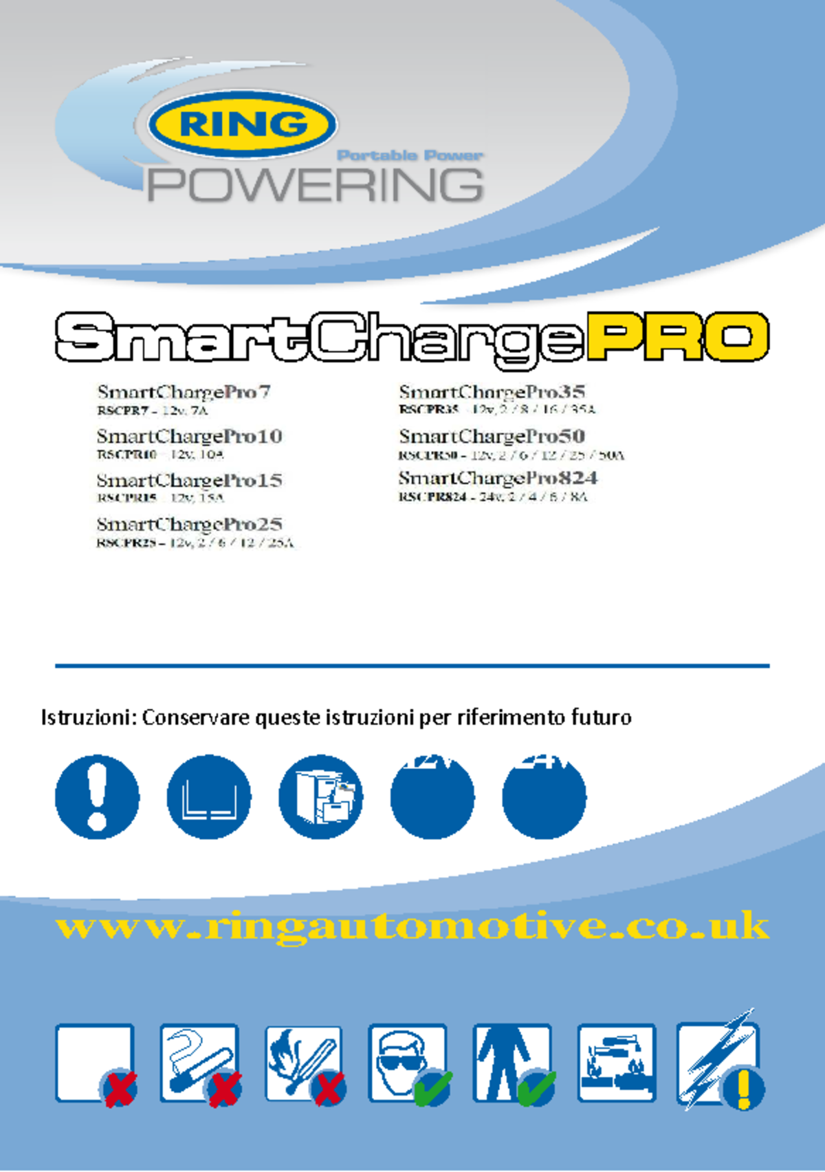 Istruzioni per l'uso del caricabatterie Smart Charge Pro RSCPR 12v/24v - Studocu