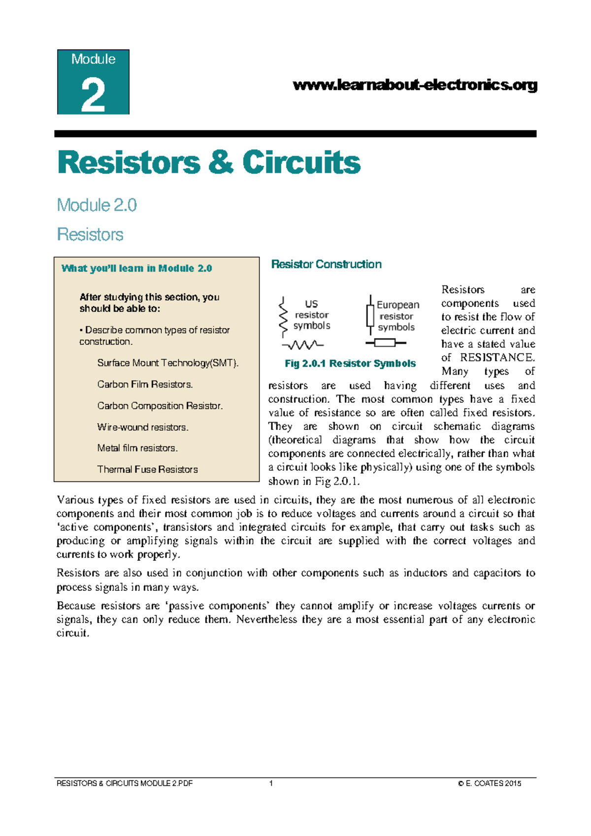 Resistors-Module-02 - things about resistors - RESISTORS & CIRCUITS ...