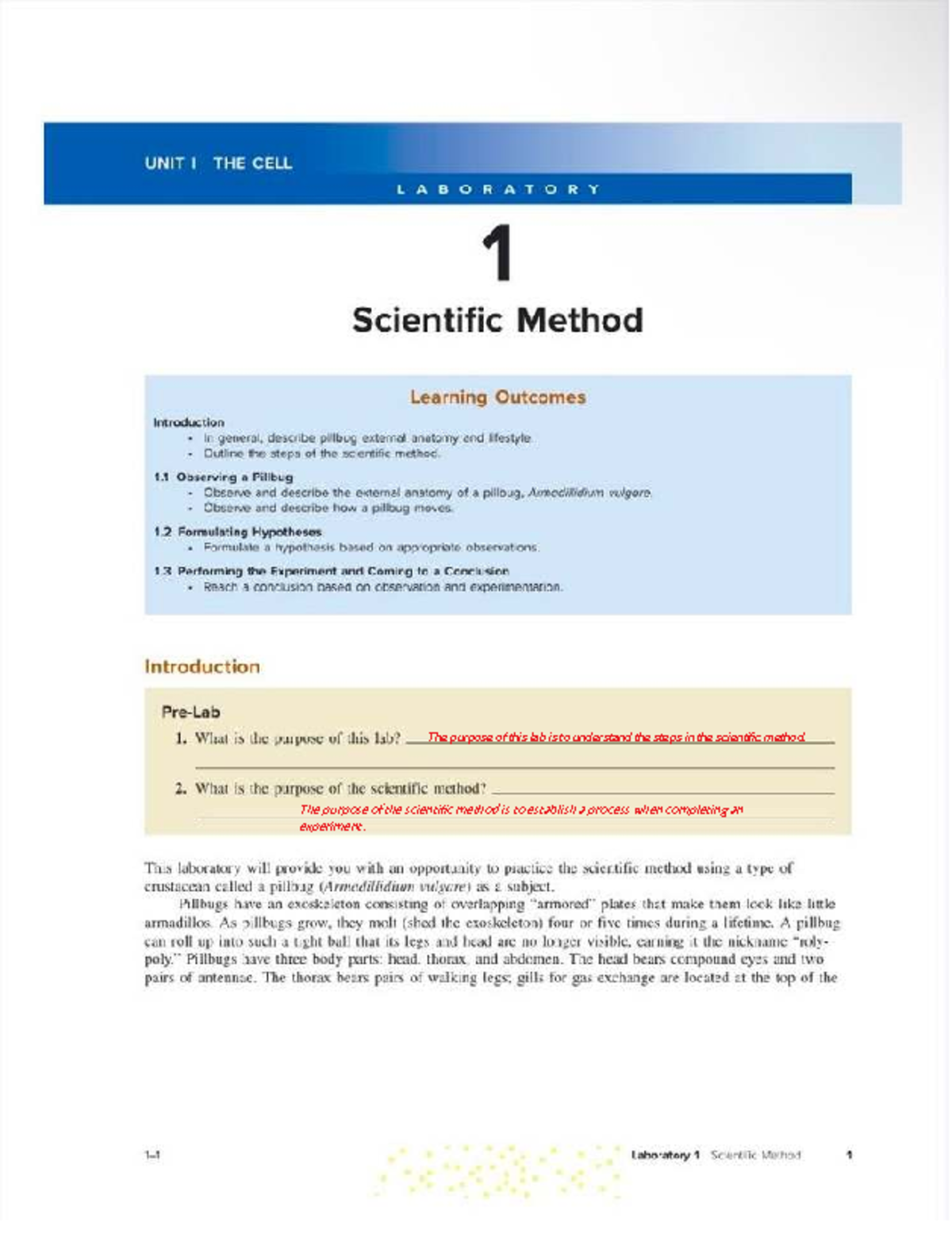 Bio 011 Lab Manual: Understanding the Scientific Method and Experiments ...
