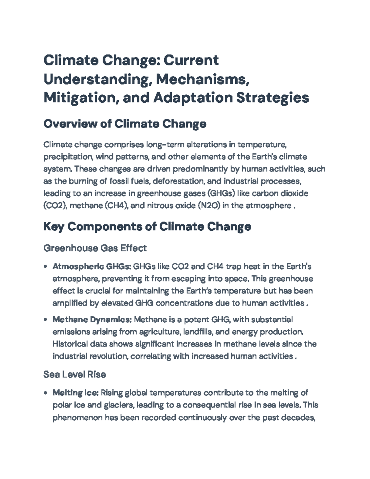Climate Change: Mechanisms, Mitigation, and Adaptation Strategies ...