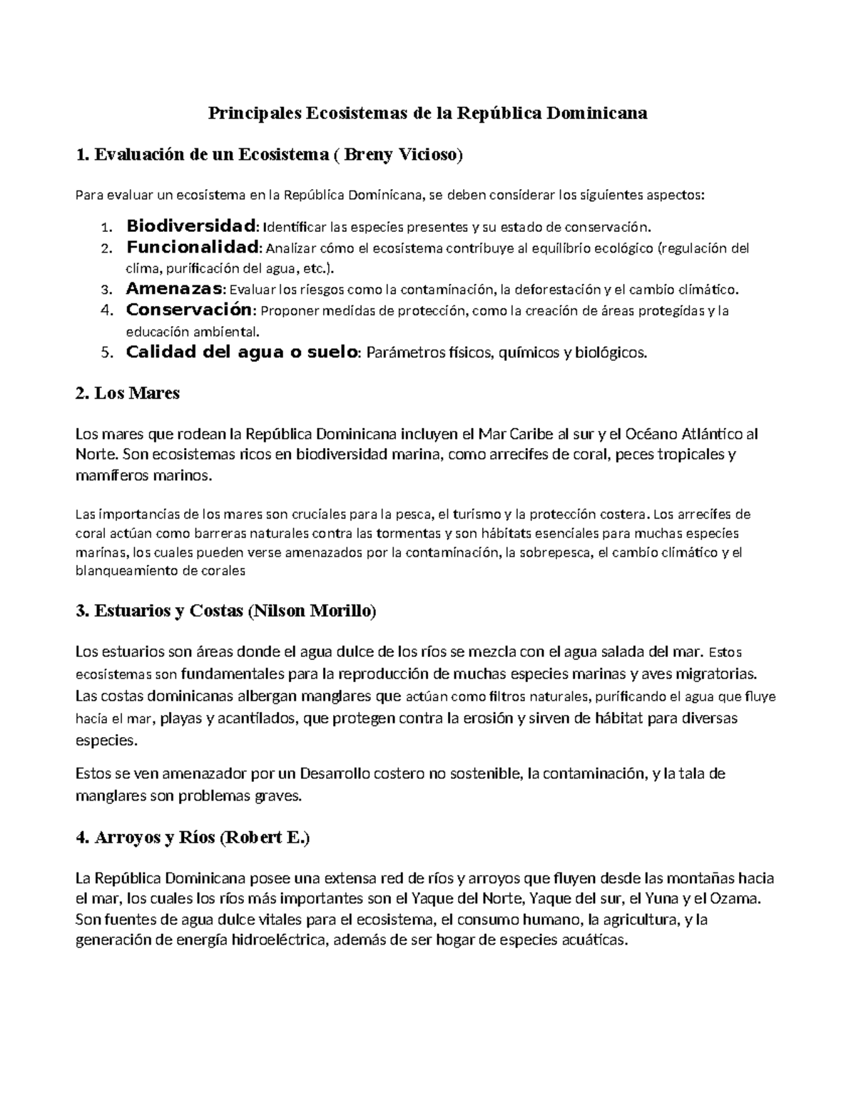 Tema a explicar de Ecologia Y Medio Ambiente - Principales Ecosistemas ...