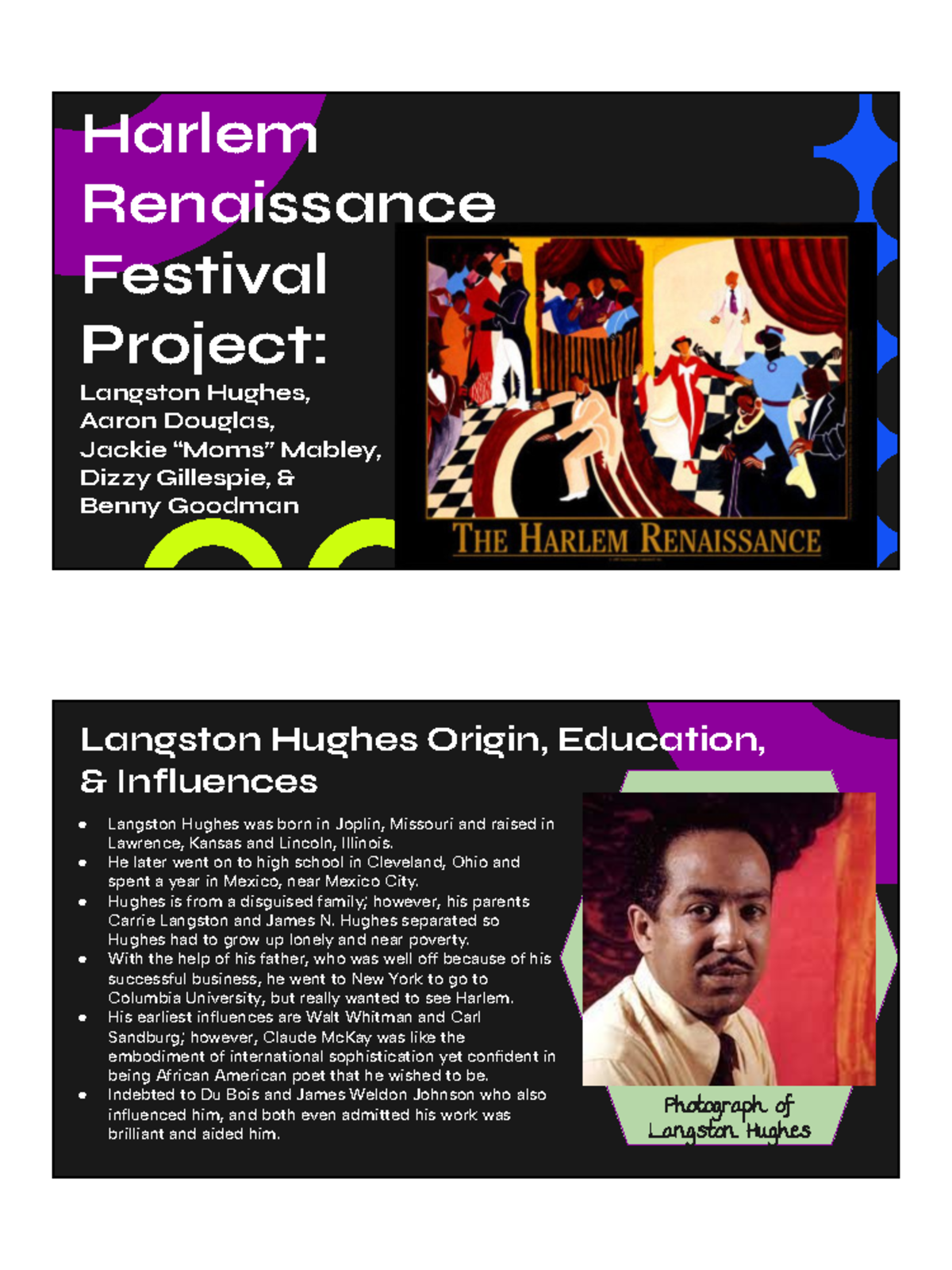 Harlem Renaissance Project: Influential Figures & Their Impact - Studocu