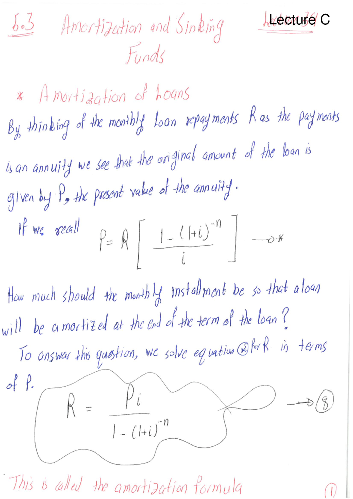 Math 134 Lecture: Amortization & Sinking Funds Explained - Studocu