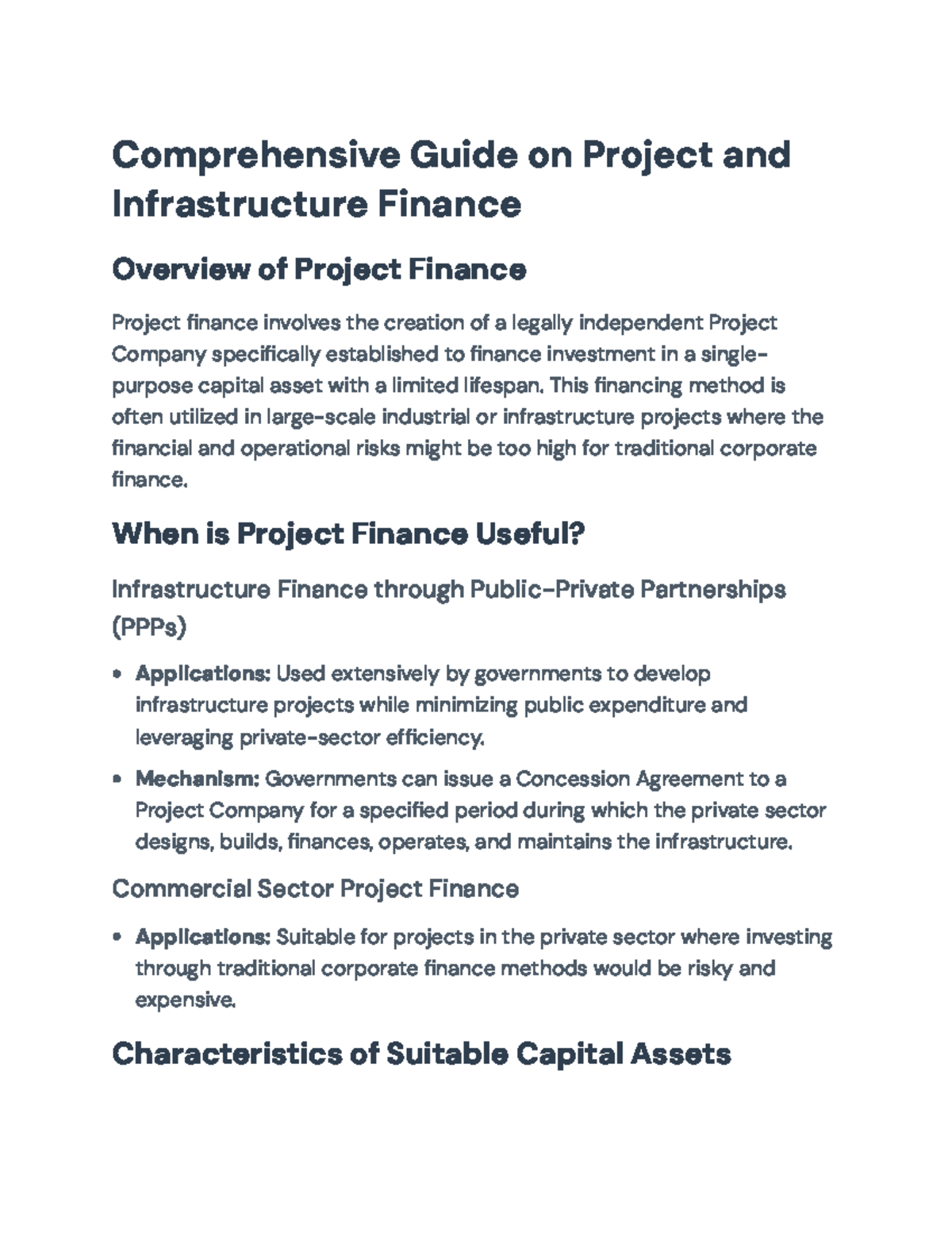 Comprehensive Overview of Project Finance & Infrastructure Strategies ...