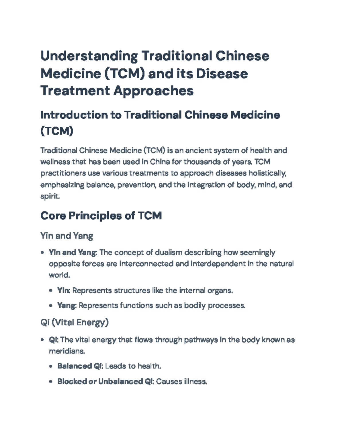 Traditional Chinese Medicine (TCM): Principles and Treatment Approaches ...