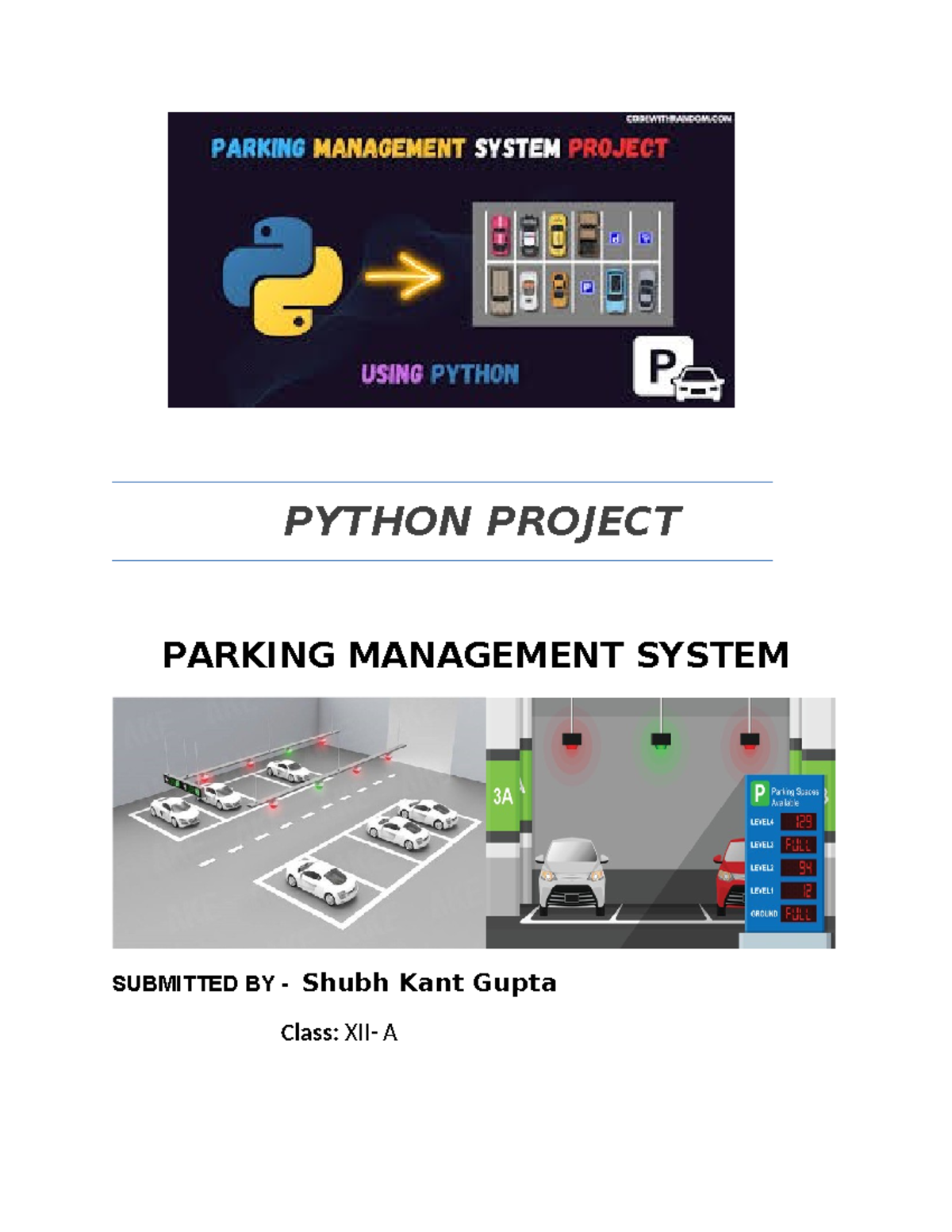 Shubh Parking - ..... - PYTHON PROJECT PARKING MANAGEMENT SYSTEM ...