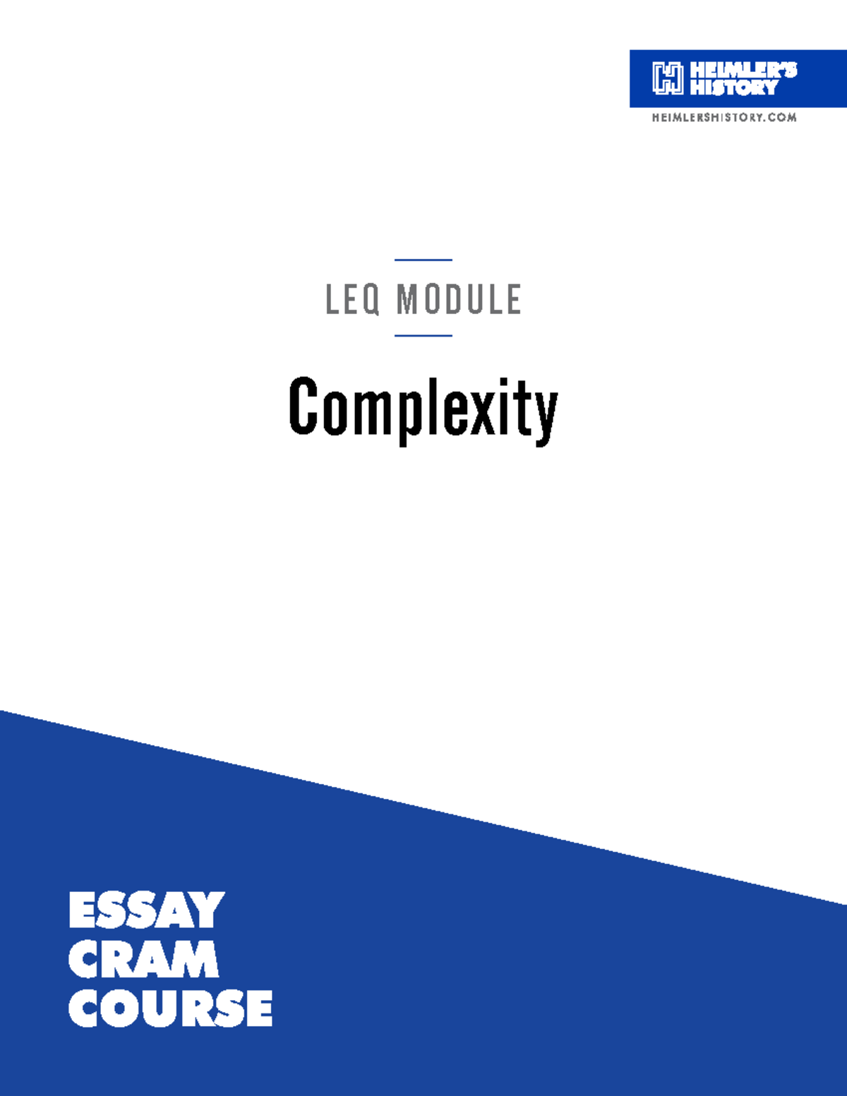 HH Cram Course LEQ Complexity Notes & Rubric Commentary - Studocu