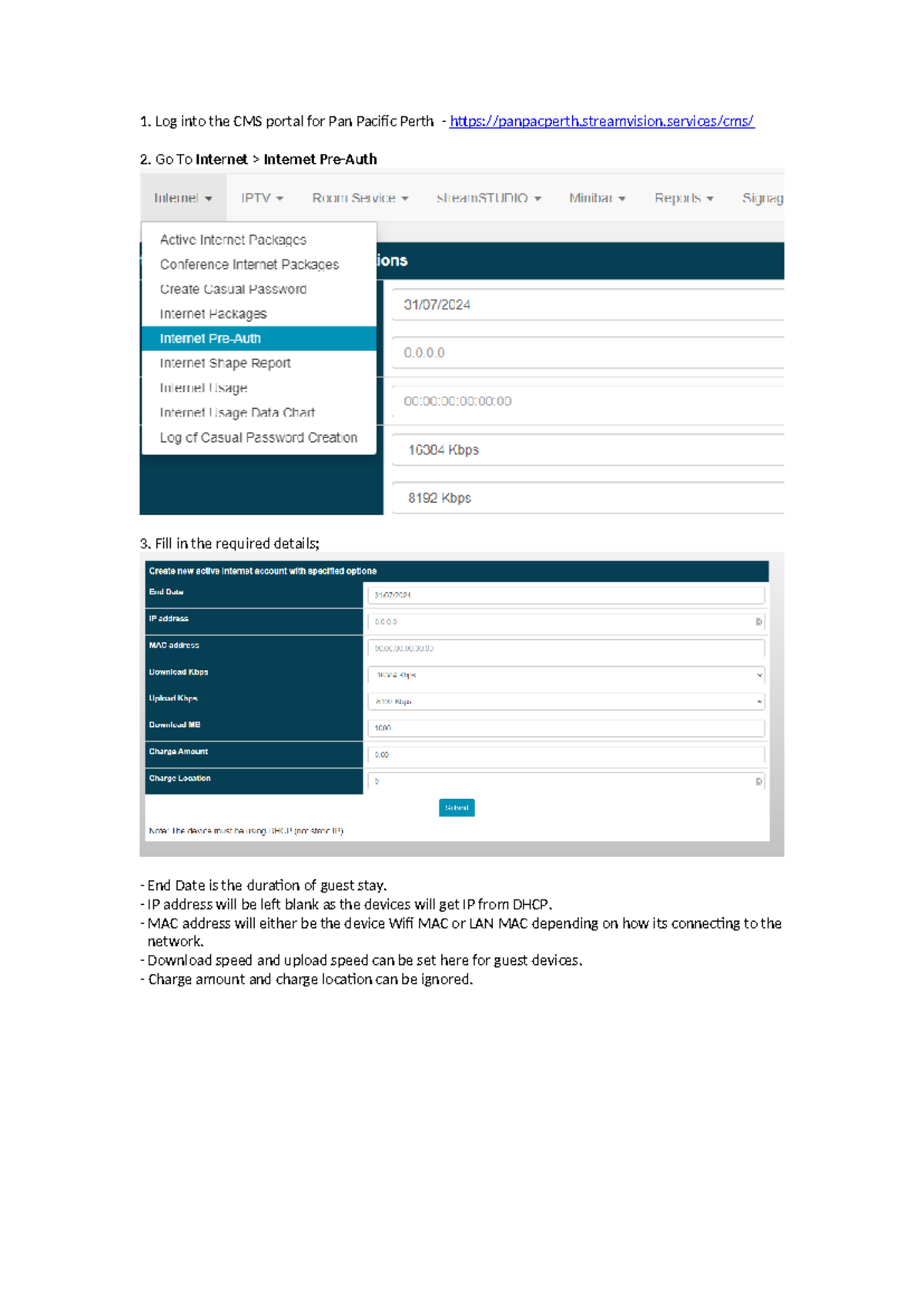 How to whitelist guest devices - Log into the CMS portal for Pan ...
