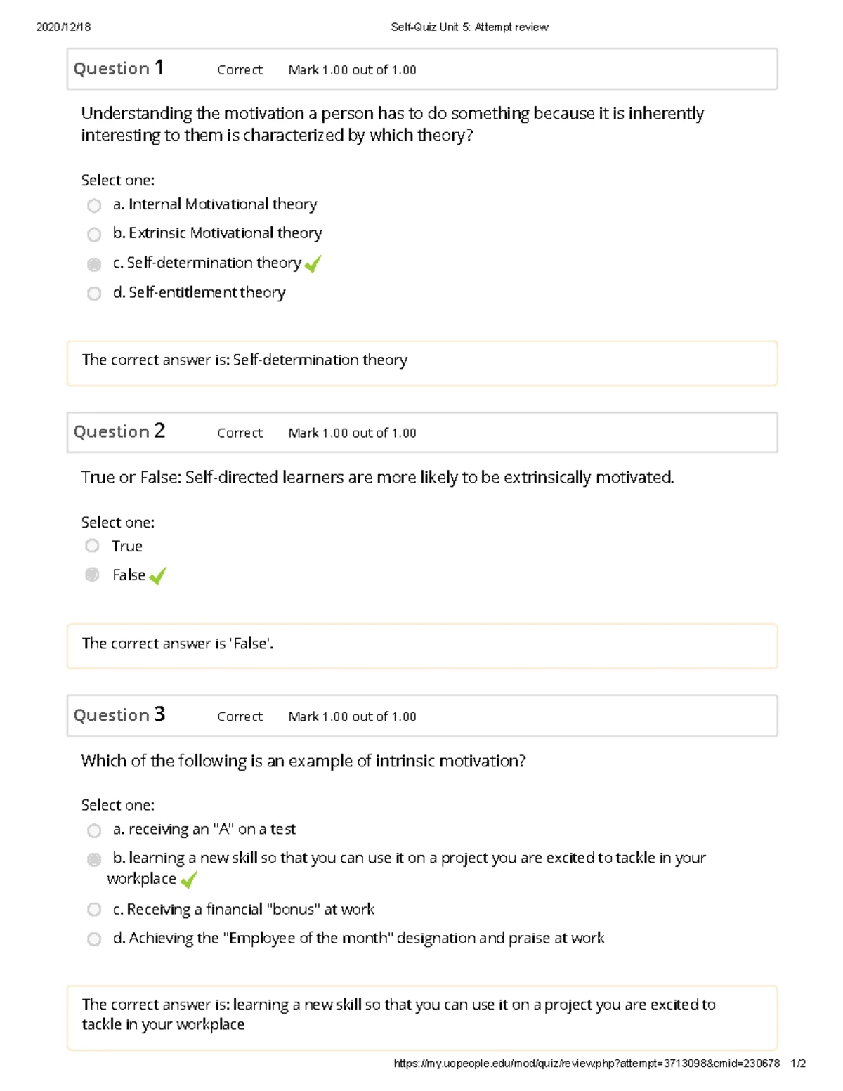 Self-Quiz Unit 7 Attempt review 2 - 2020/ 12/ 29 Self-Quiz Unit 7: Attempt review - Studocu