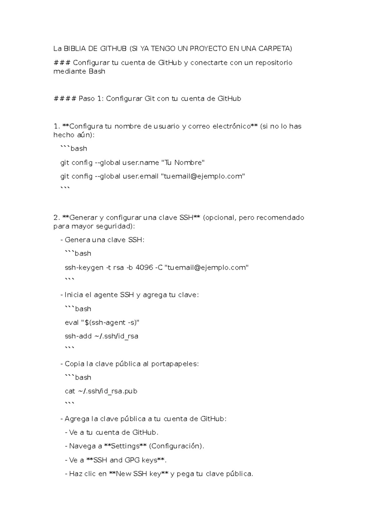 Guía Completa de GitHub: Configuración y Uso de Repositorios - Studocu