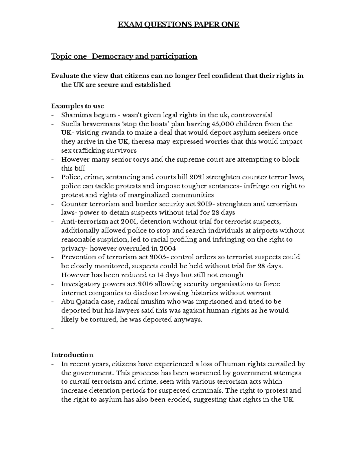 Edexcel A-level Politics Paper 3A Questions (2019-2022) - Politics Past ...