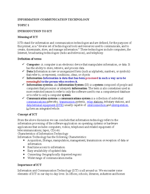 3568 diploma in ict module 1 revision questions and answers - Review ...