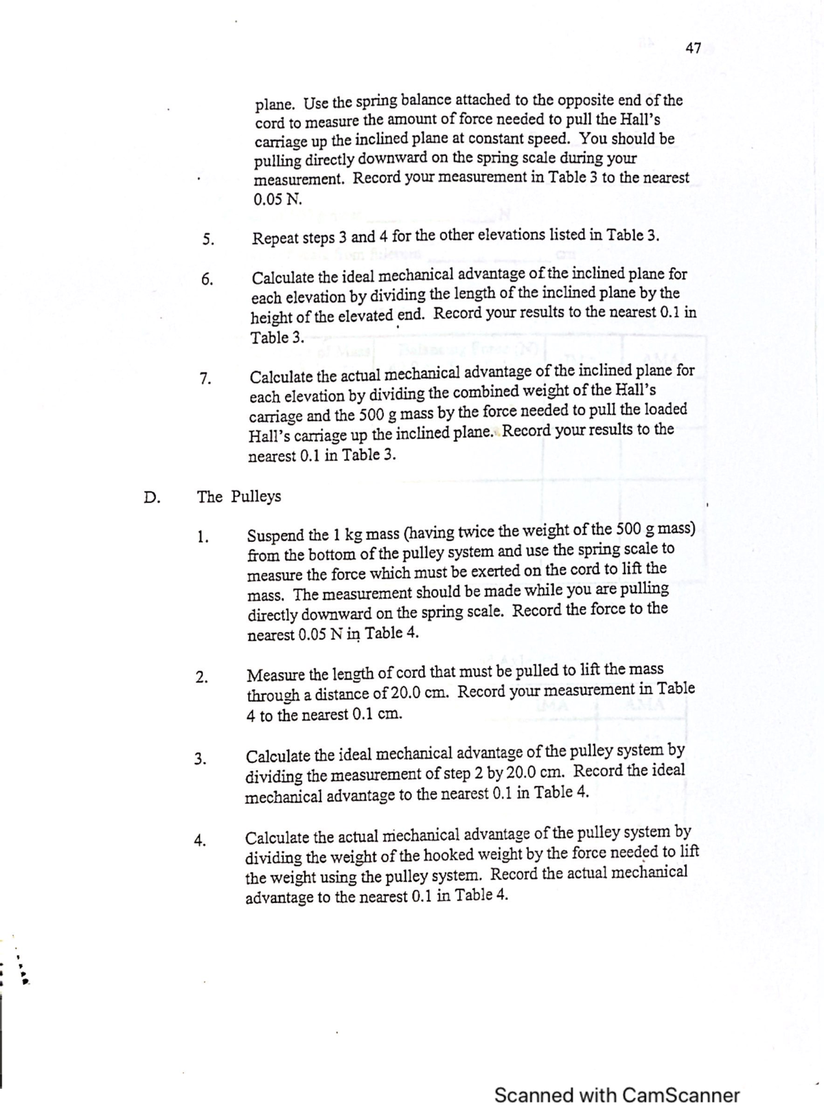 Simple Machines 6 - lab report - 47 plane. Use the spring balance ...