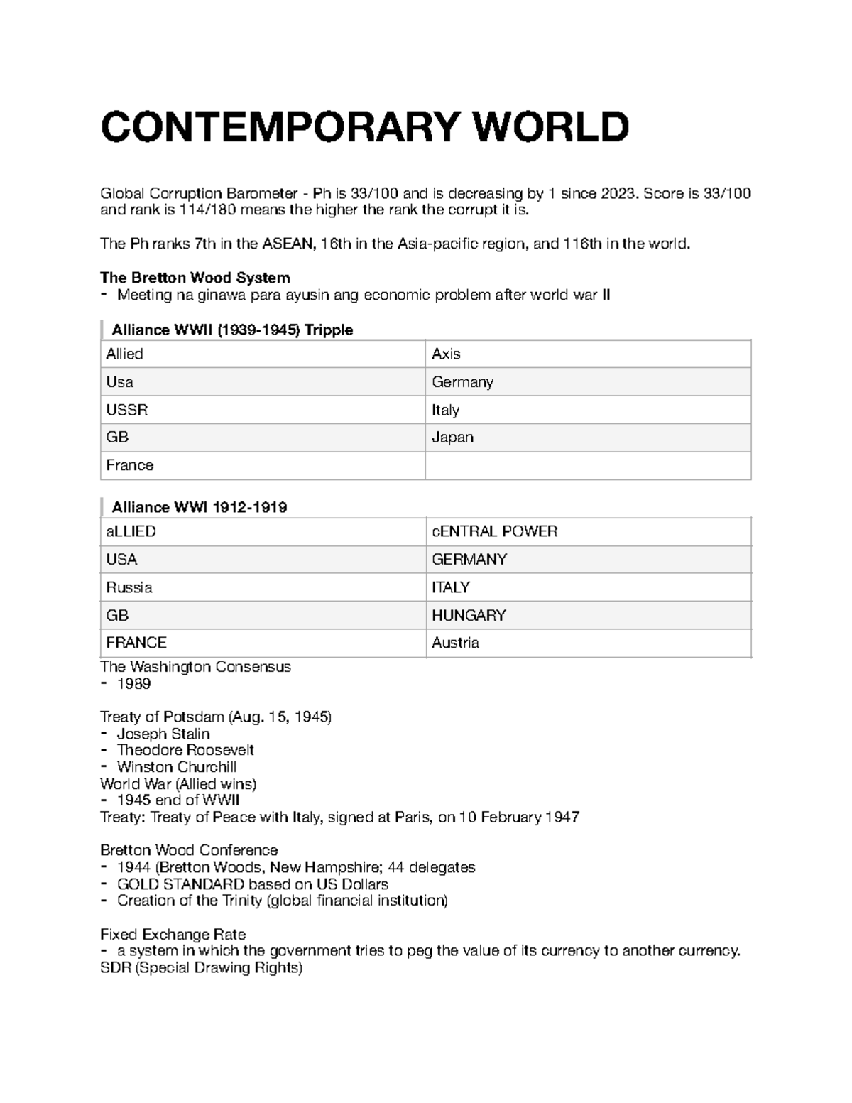 Contemporary World Issues: Global Corruption & Economic Systems ...