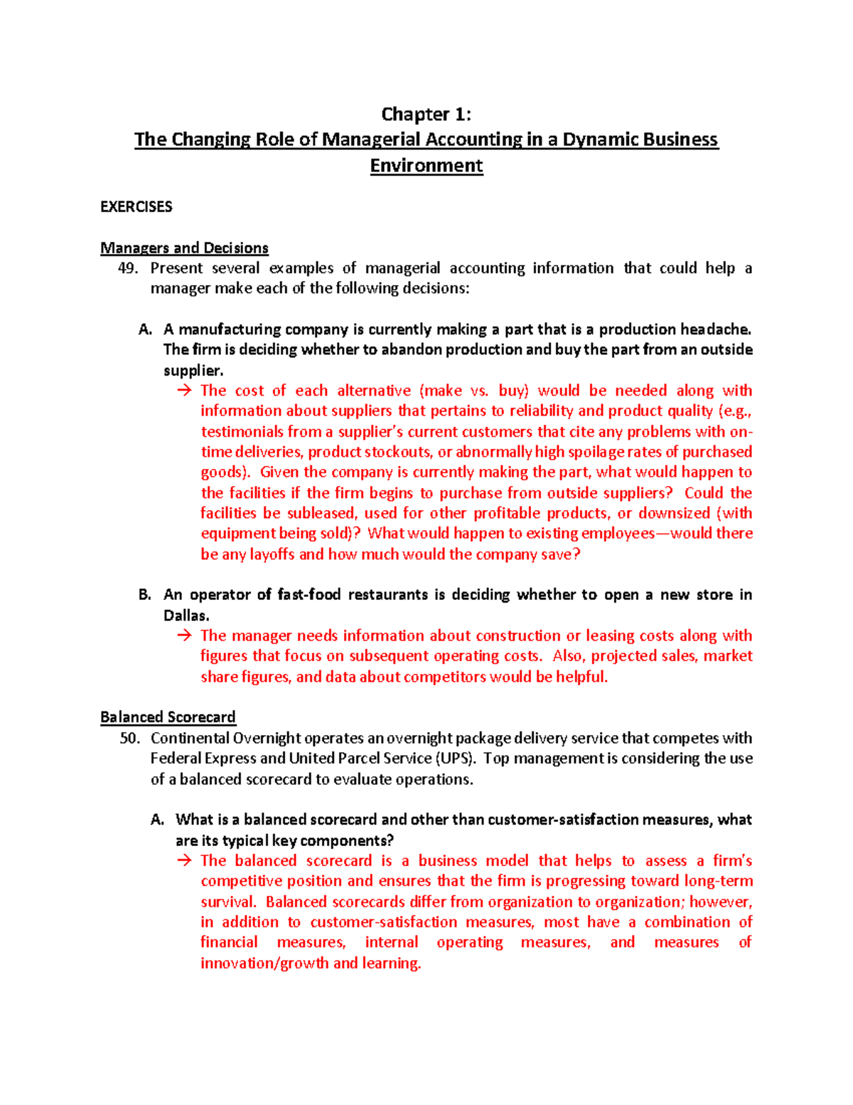 Chapter 1 (Part 3) - Managerial Accounting - Chapter 1: The Changing ...