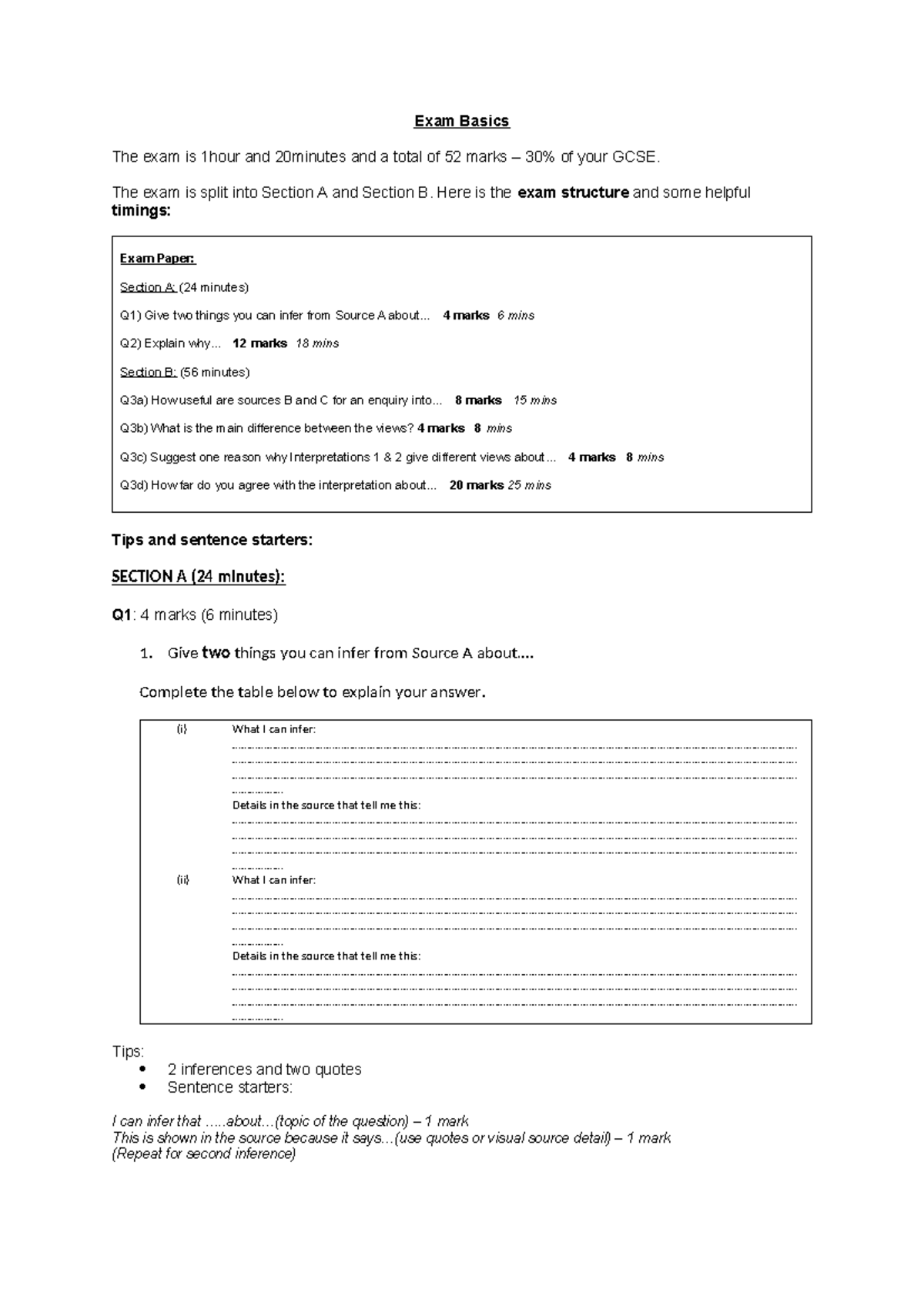 GCSE History Exam Structure: Nazi Germany Question Format - Studocu