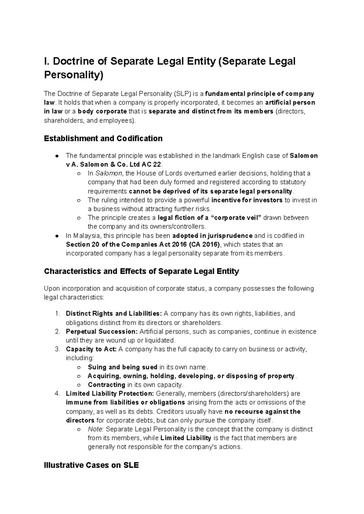 Lifting the Corporate Veil: Understanding SLP & PCV in Company Law ...