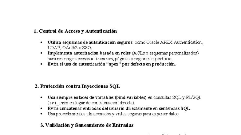 Control de Acceso y Seguridad en APEX - Calidad de Software - Studocu