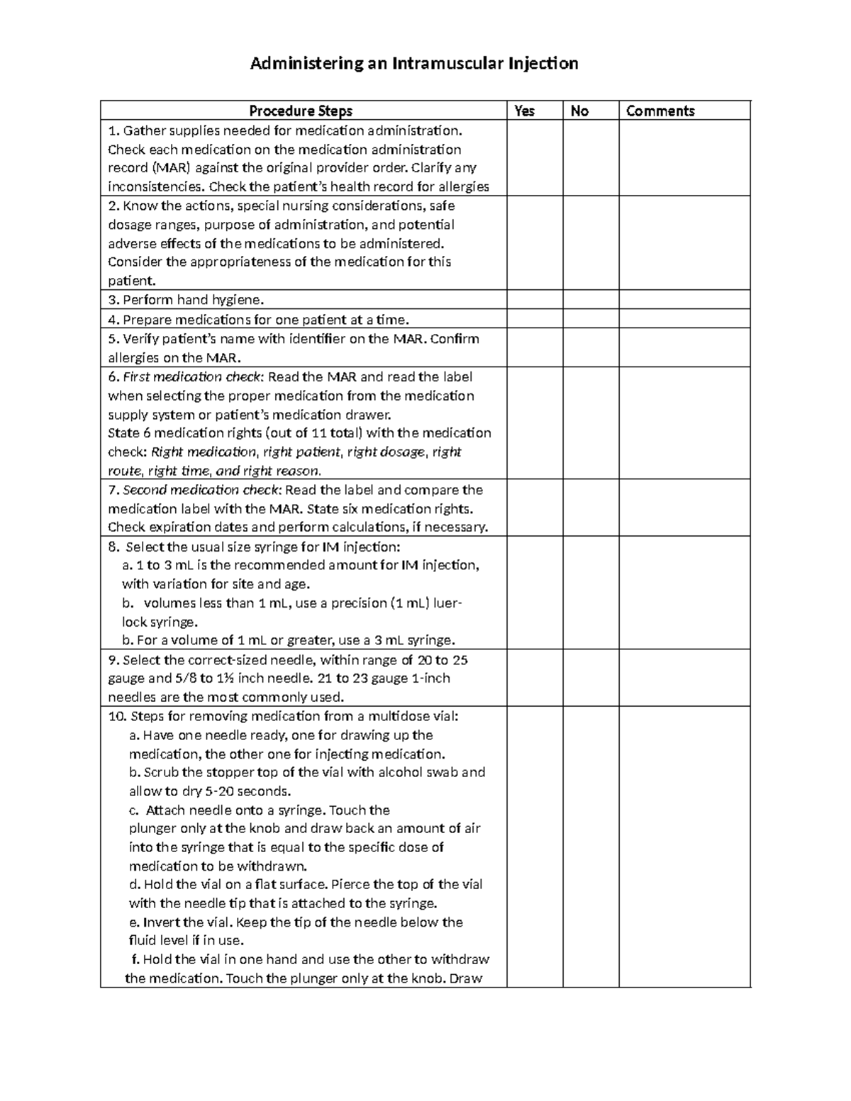 N226 Administering an Intramuscular Injection - Administering an ...