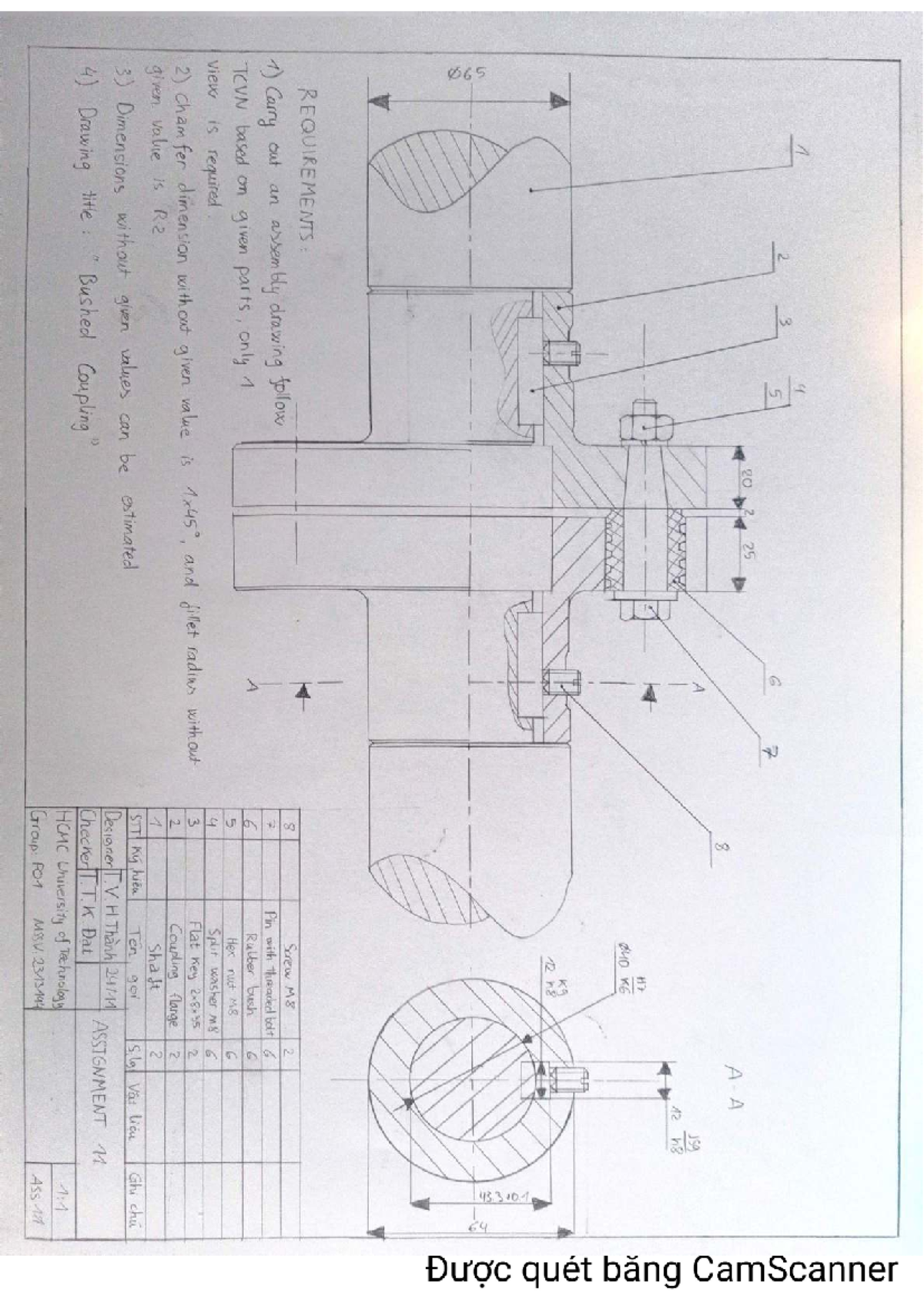 Assignment 11 & 14 Assembly Drawings - HCMC University of Technology ...
